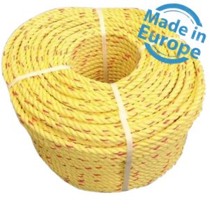 16mm Yellow with Red Fleck Leaded Polysteel Rope (220m Coil) | Buy Rope
