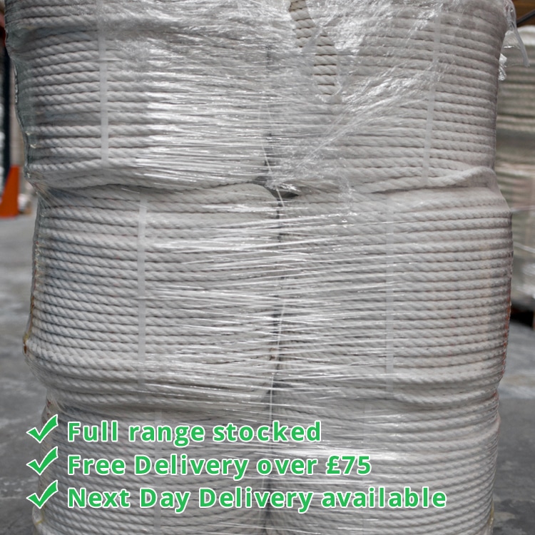 20mm White Staple Spun Rope (Sold by Meter) | Buy Rope