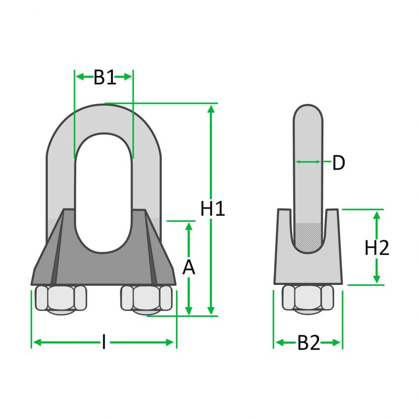 8mm Galvanised Bull Dog Grip | Buy Rope