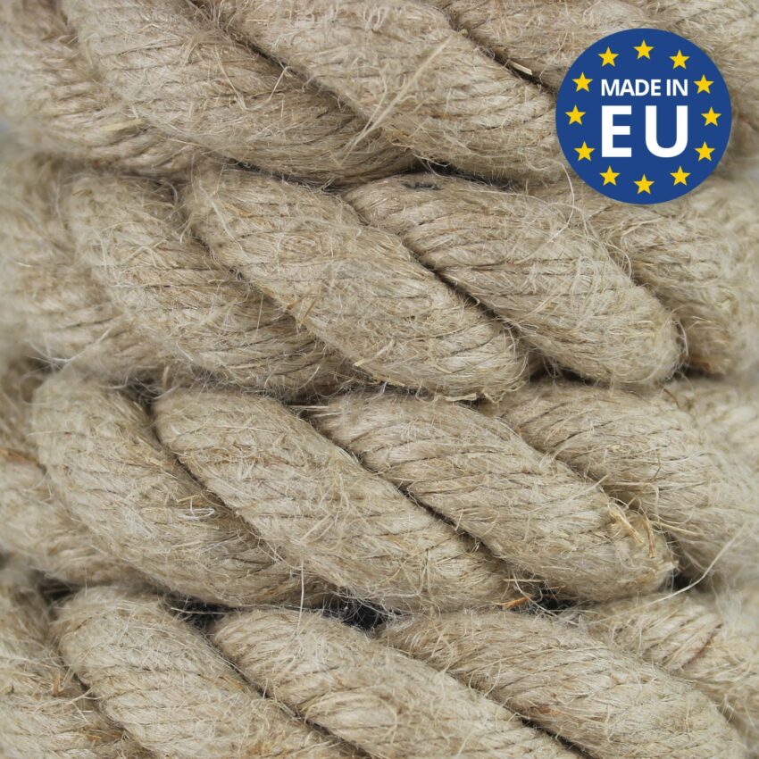 20mm Natural Flax Hemp Rope (Sold By Metre) | Buy Rope