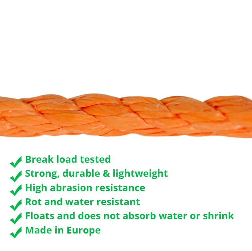 10mm Orange Polypropylene Rope (220m Coil) | Buy Rope